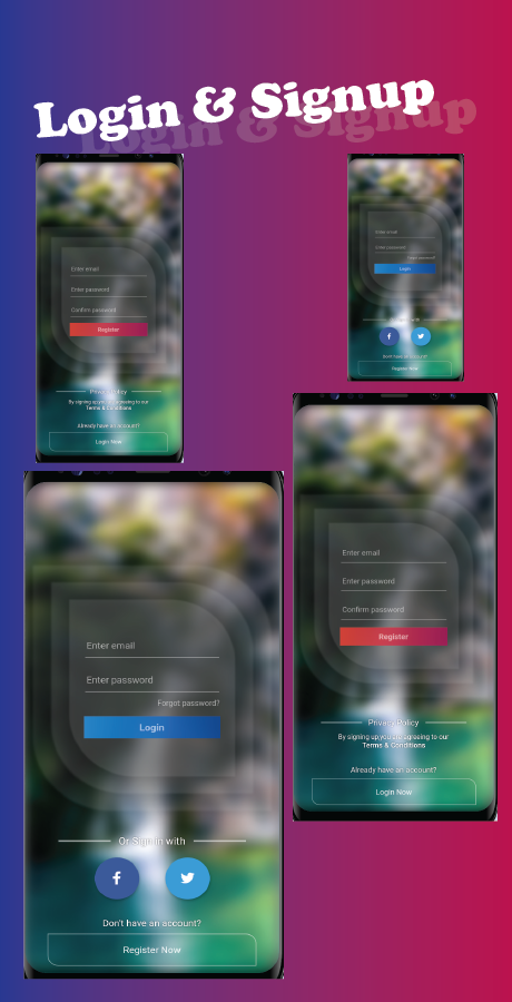 Flutter Login and Signup UI -responsive template -beautiful design by Zeeshan__Ali